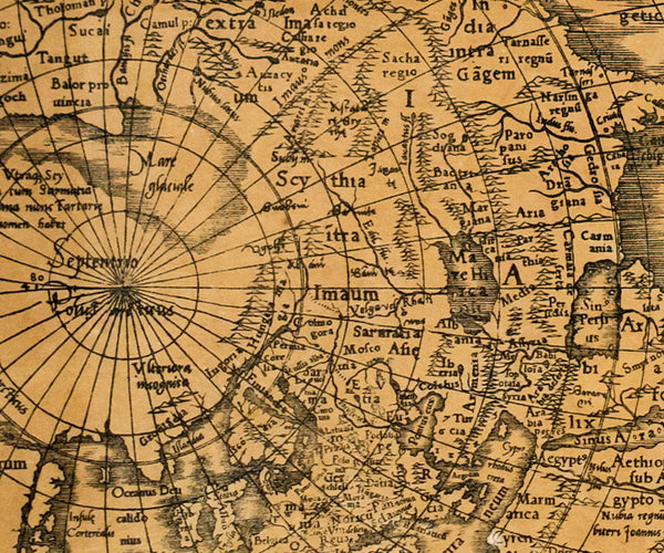 World Map, 16th Century Cordiform Map, Fine Art Reproduction ...