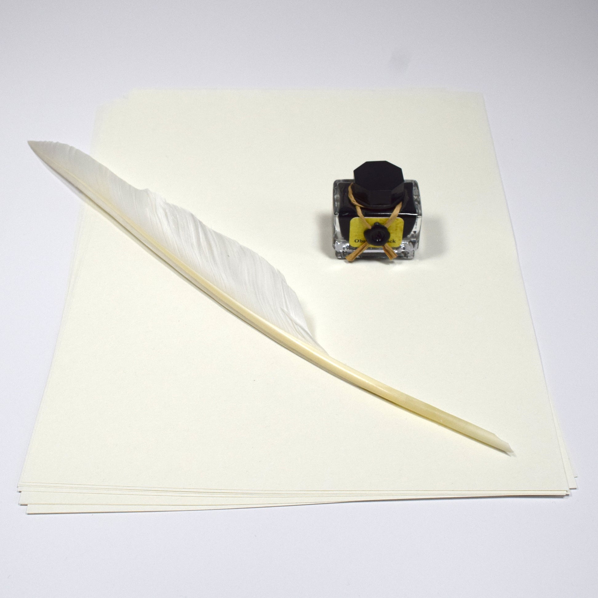 Renaissance Writing Set with Feather Quill, Ink, and Paper – ArteOfTheBooke
