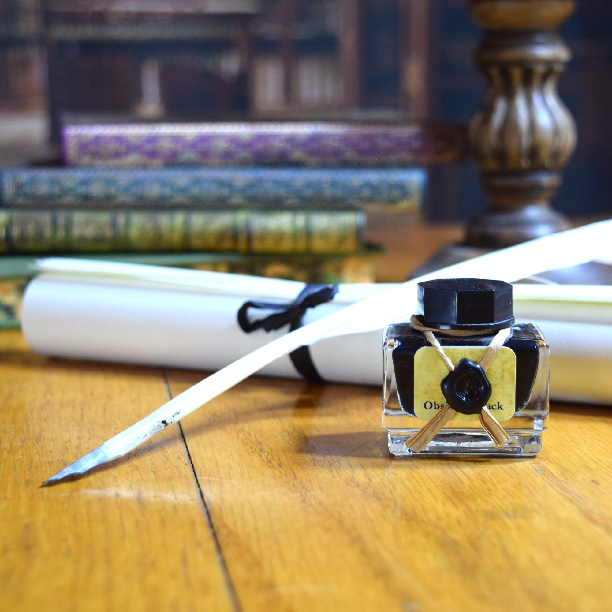 Renaissance Writing Set with Feather Quill, Ink, and Paper – ArteOfTheBooke