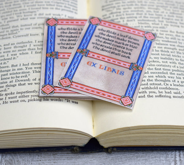 Medieval Book Plates: Manuscript Book Curses, Set of 24 Self-Adhesive ...