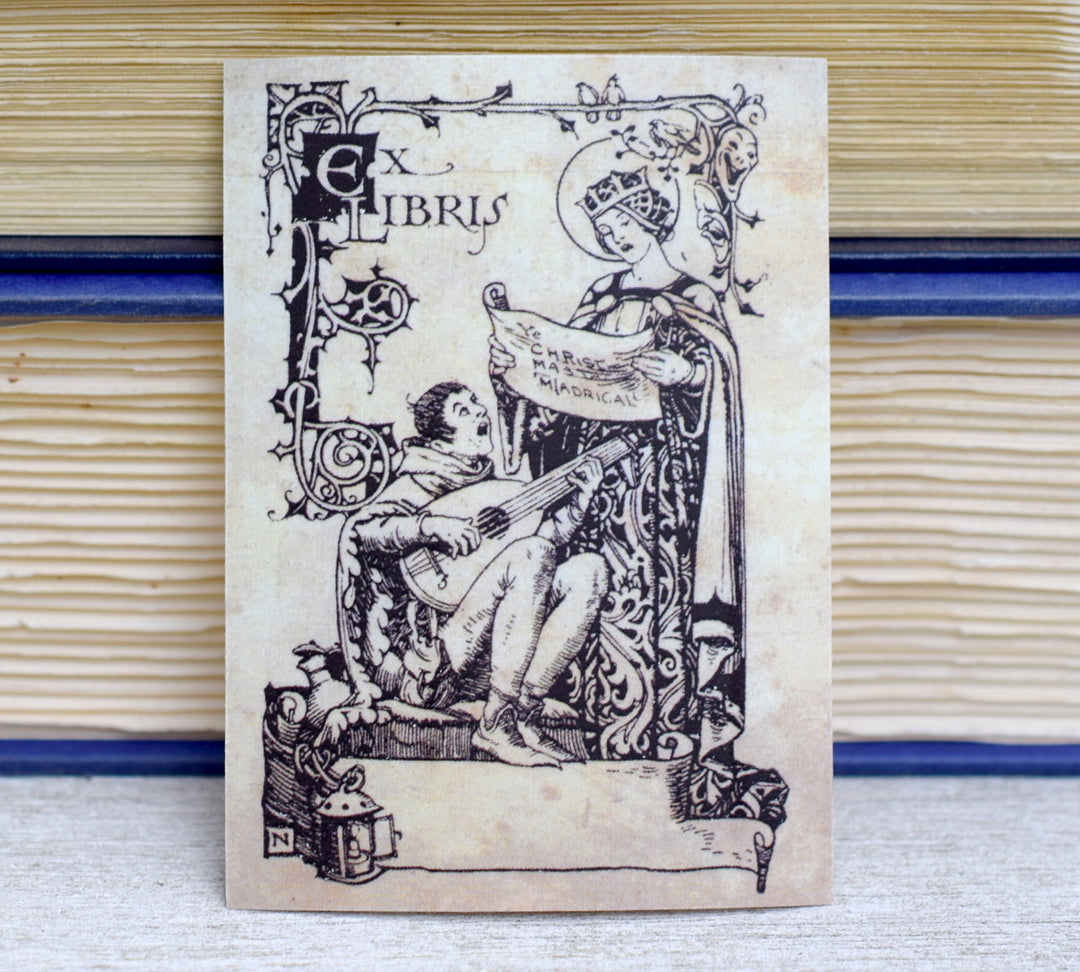 Ex Libris Book Plates with Medieval Madrigal Singers: Set of 24 Self-A ...